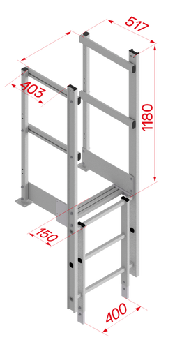 Hymer Narrow Straight Exit C/W Handrail | Valentine Ladders | Ireland