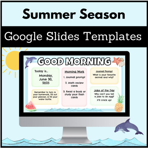 Summer Google Slides Templates Agenda Centers Morning Meeting | MBB ...