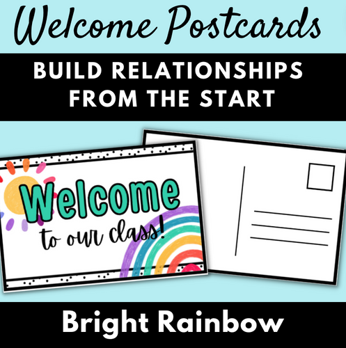 Rainbow Bright Summer Welcome to the Class Postcards Write Type Message ...