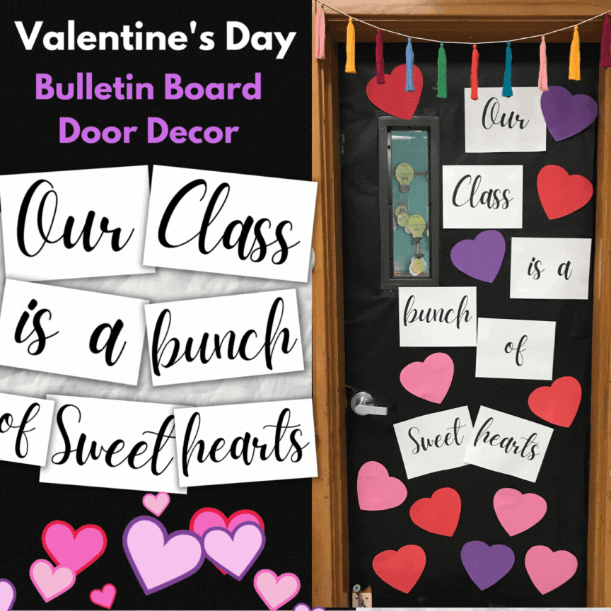 Super Easy Valentine's Day / February Door Decoration or Bulletin Board ...