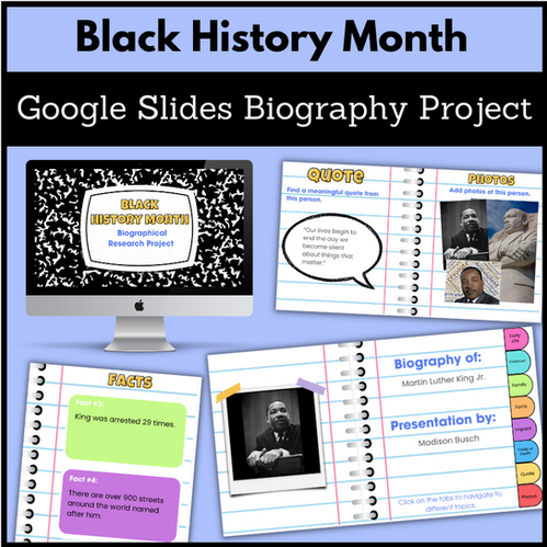 Black History Month Research Digital Project Google Slides Resource ...