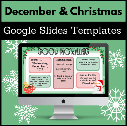 December Christmas Google Slides Template Agenda Centers Morning ...