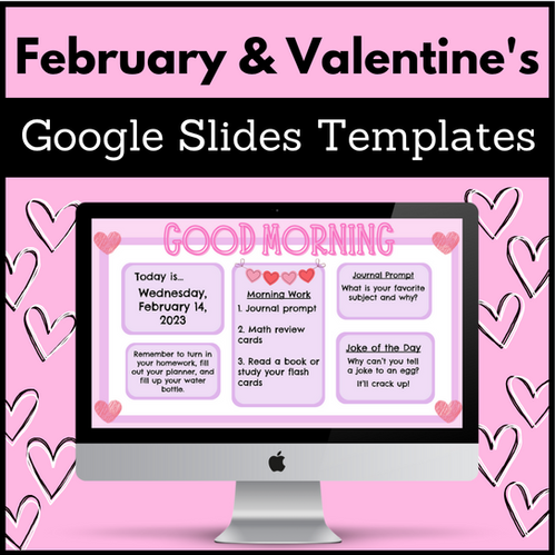 Valentine's Day February Google Slides Templates Agenda Centers Morning ...