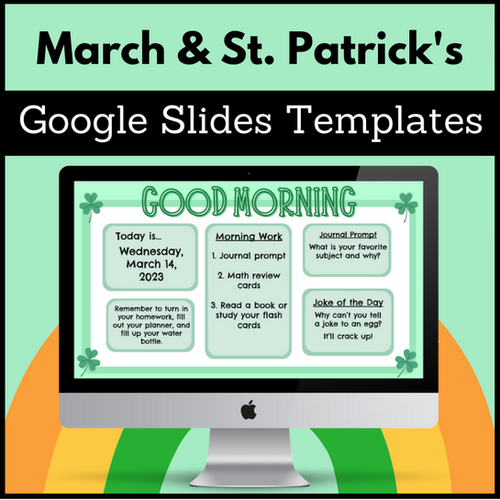 St. Patrick's Day March Google Slides Templates Centers Morning Meeting ...