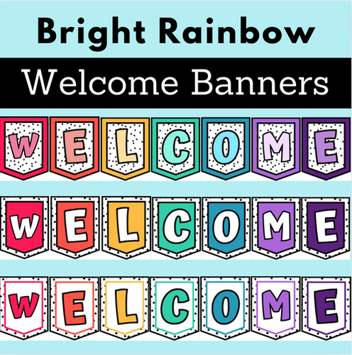 Rainbow Bright Welcome Sign Classroom Decor Colorful Print and Display ...