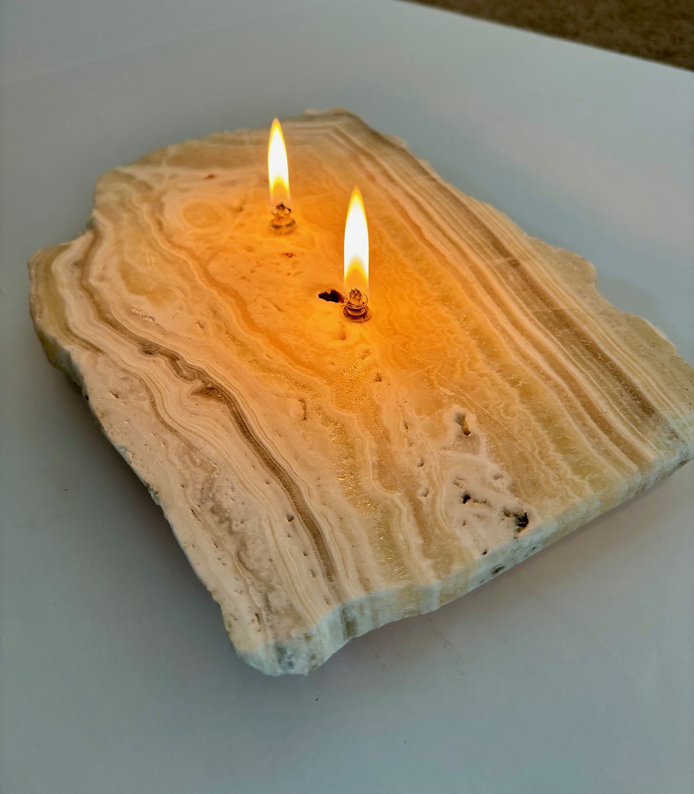 Onyx Stone Double Wick Oil-Burning Candle | Light of Mine Rock Candles