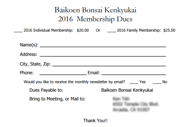 Membership Dues!