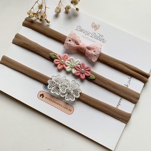 Kit Renda e Flores | RN | Bonnie Babies Laços