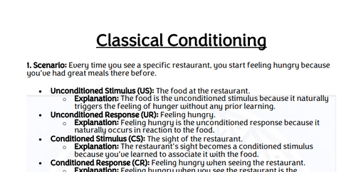 Operant & Classical Conditioning Info Sheet | Counselor Support An