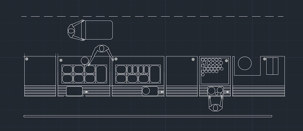 Bloco Mesa de Buffet para Self-Service com Expositor de Alimentos e ...