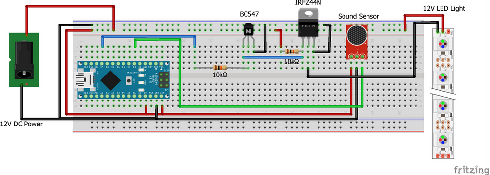 Arduino Sound Reactive 12v Lights