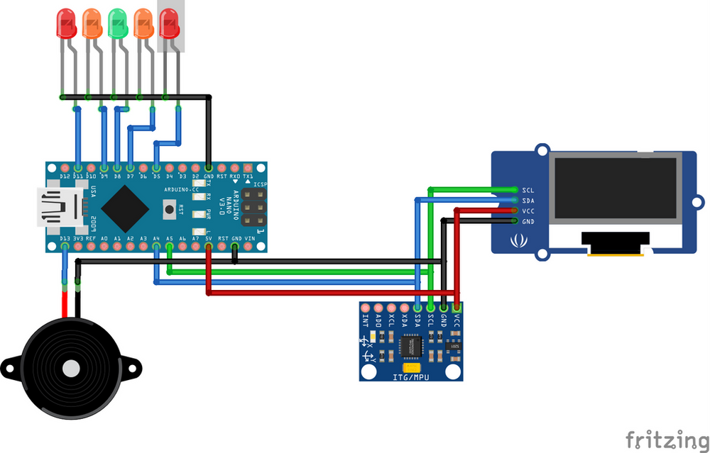 Arduino MPU6050 Digital Spirit Level Measuring Device