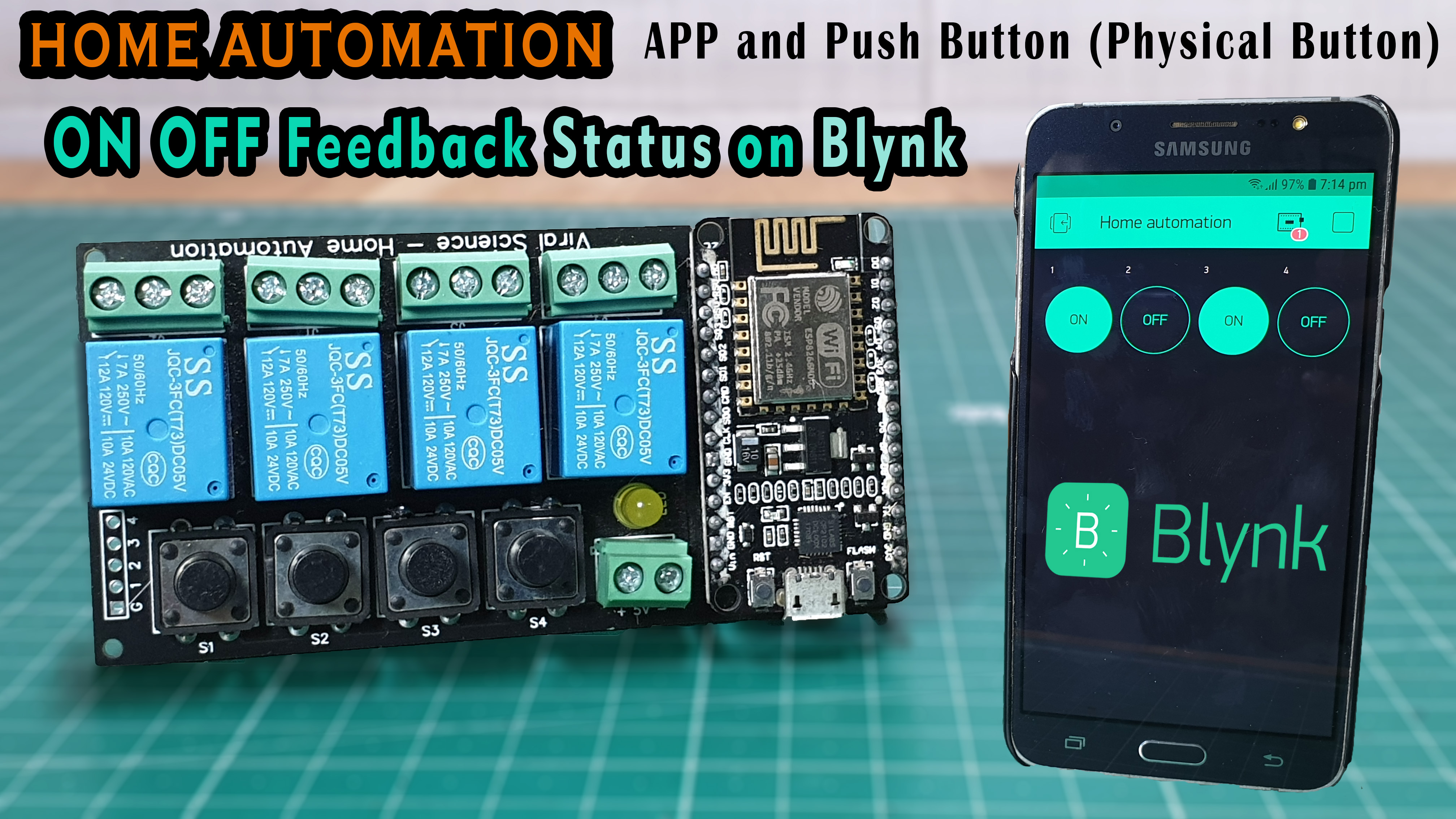 Blynk Home Automation Physical Button Feedback Status