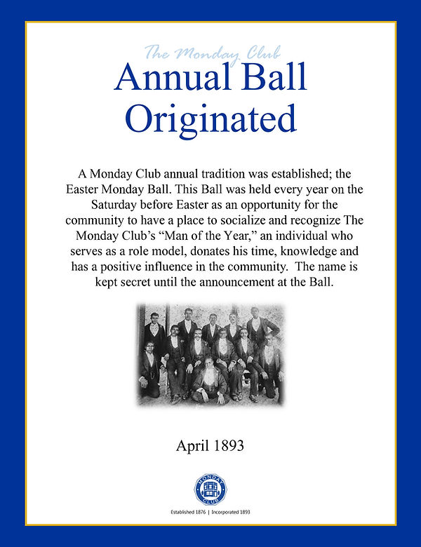 Annual Ball Originated | The Monday Club