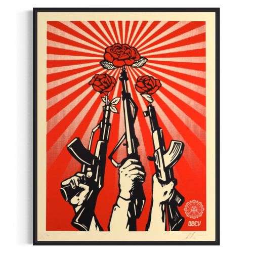 Shepard Fairey - GUN AND ROSES, 2019. | Galerie Dobkine