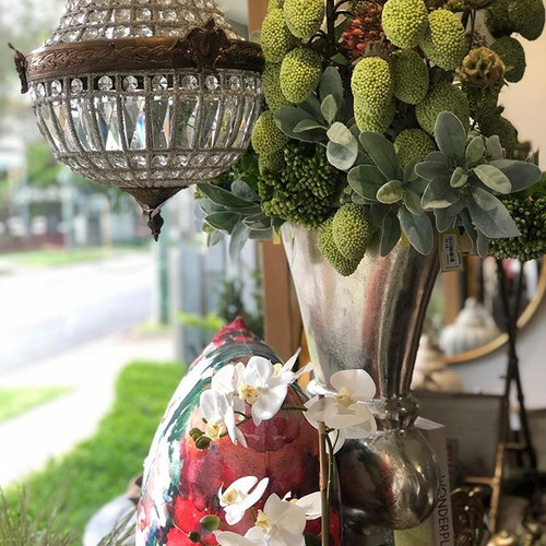 Brushed Silver Flat Urn | victorscot