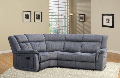 Dallas Corner Fabric Recliner Sofa Extra Seat Drink Section Light