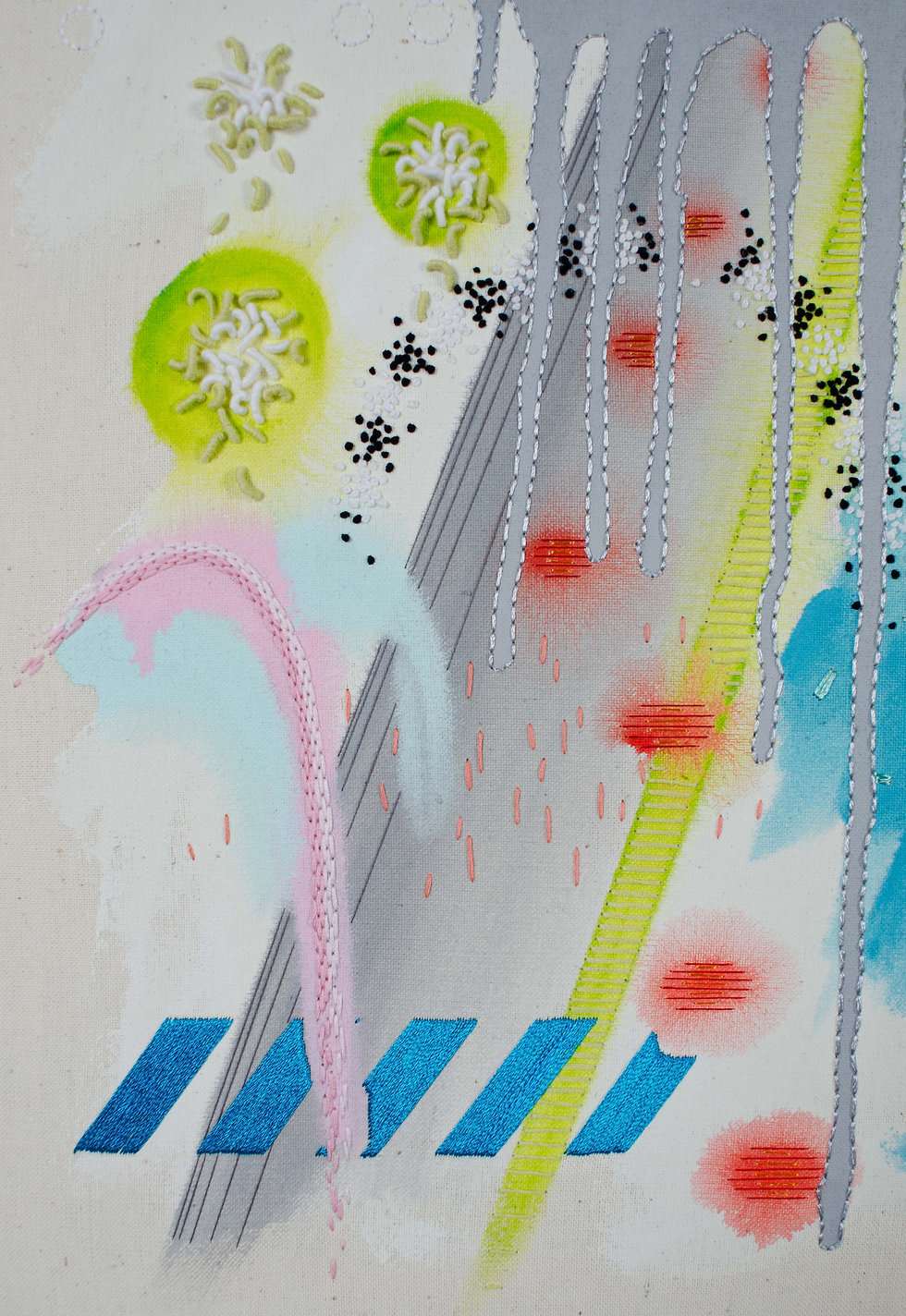 Contemporary Embroidered Paintings Manchester UK Sam Owen Hull