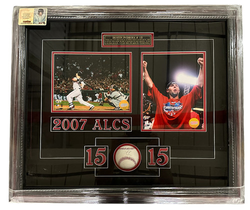Boston Red Sox - Dustin Pedroia 2007 ALCS & 3D Signed Baseball ...