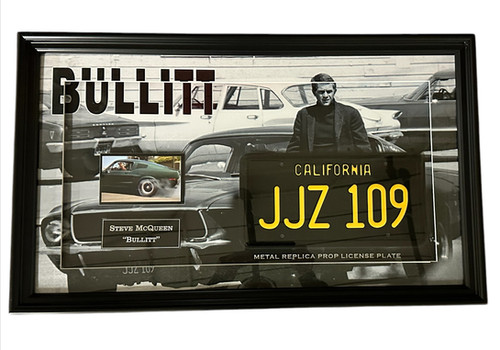 Steve McQueen Bullitt shadow box with Replica License Plate | Gallery ...
