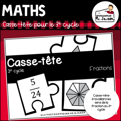 Atelier maths: Casse-tête de fractions | Photocopieuse Jason