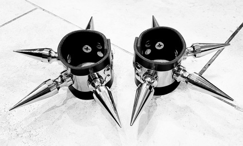 Mega Spiked Plated Leather Cuffs | DanMigaDesigns