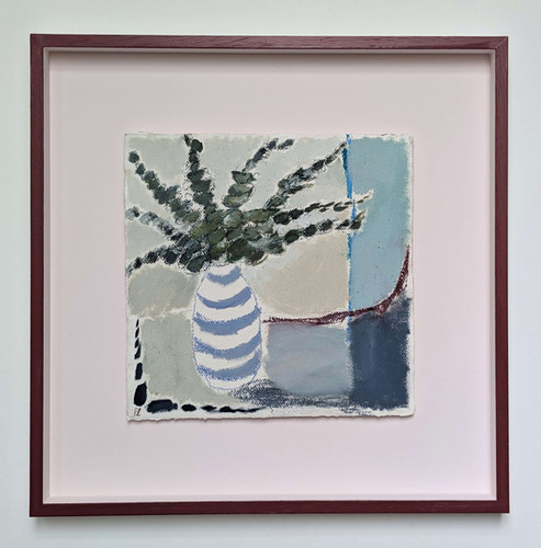 Eucalyptus in striped jug | Emily Hadley
