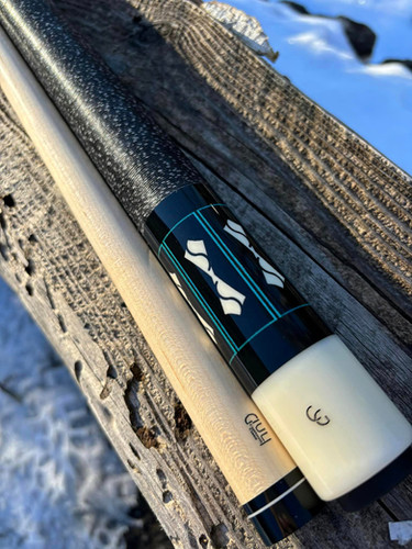 Rare Carl Giuli Custom Cue with sharp points & Boxes, Unique inlays ...