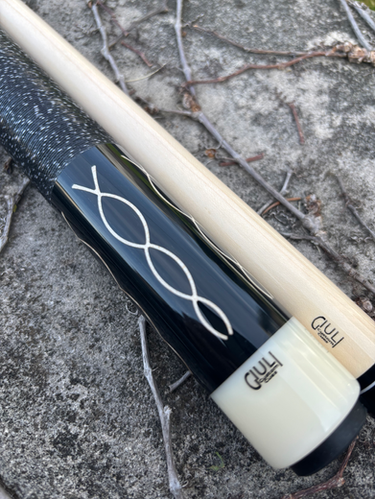 5 point Giuli Custom pool cue w/ blue veneers | Giuli Custom Cues