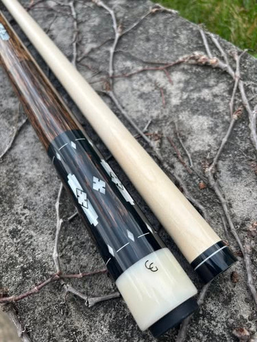 Wrapless Giuli Custom Pool Cue w/ Black Palm handle & Mother of Pearl ...