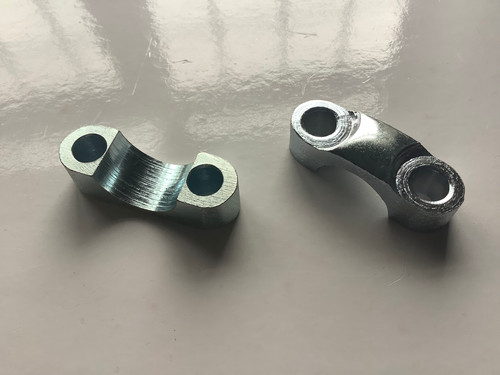 Pair Used Bantam Handlebar Top & Bottom Clamps: 90-5046 & 65-5333 ...