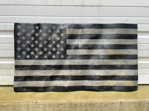 Waving Wooden No Quarters Given Flag | Dogwood Custom Wood