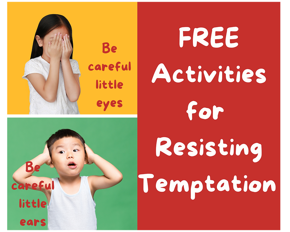 Kids Bible Lesson on Temptation | FREE Activities on Resisting Temptation