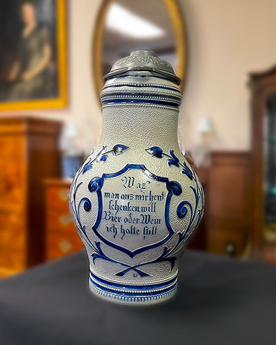 Westerwald Stoneware Jug with Pewter | Davids Downtown