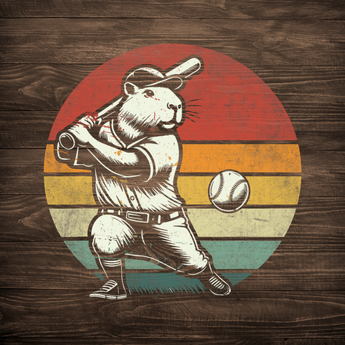 Baseball Capybara DTF(Transfer) | Three Bear Printing