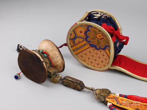 手鼓 骨 Bone Drum Damaru 7.5x6x6.5cm KD#9 | mingyangart