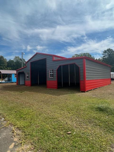 44x30x12 Vertical Roof Horse Barn w/2-12x30x9 Lean To's | Davis ...