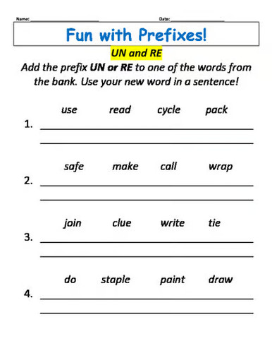Prefixes UN and RE! | Engage With Jake