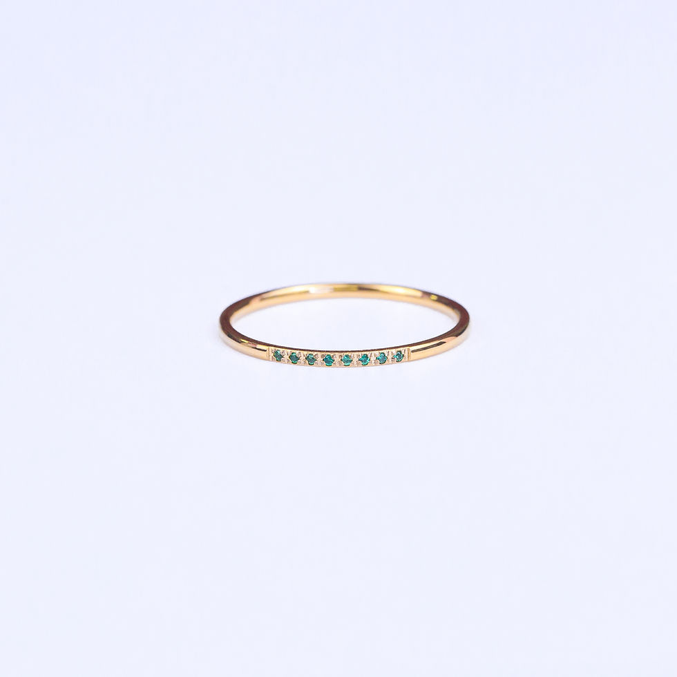 Lined Green Gem Stacking Ring | See Sea