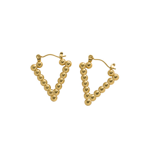 Beaded Sharp Triangle Hoops | See Sea