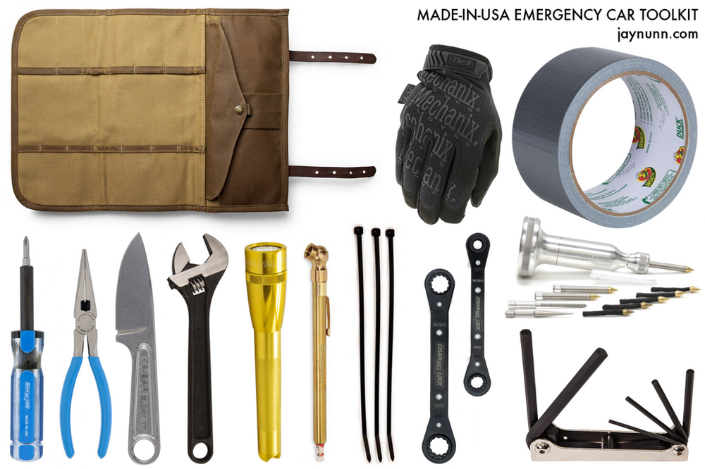 one guy's made-in-the-USA emergency car toolkit