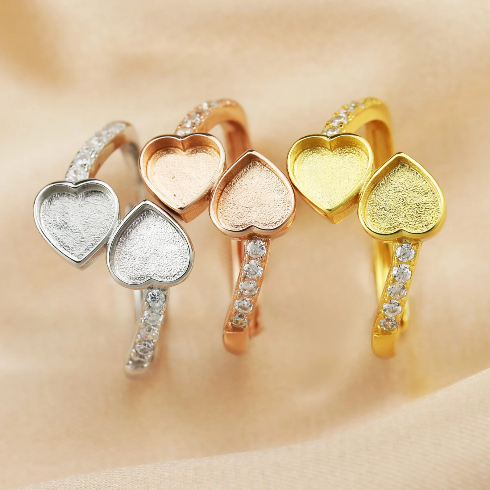 Gemini Hearts Inclusion Ring | Hamilton Lifecasting