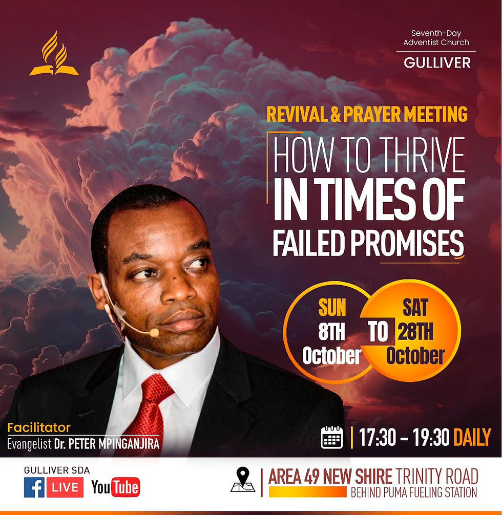 JOIN PRAYER AND REVIVAL MEETINGS AT GULLIVER SEVENTH-DAY ADVENTIST ...