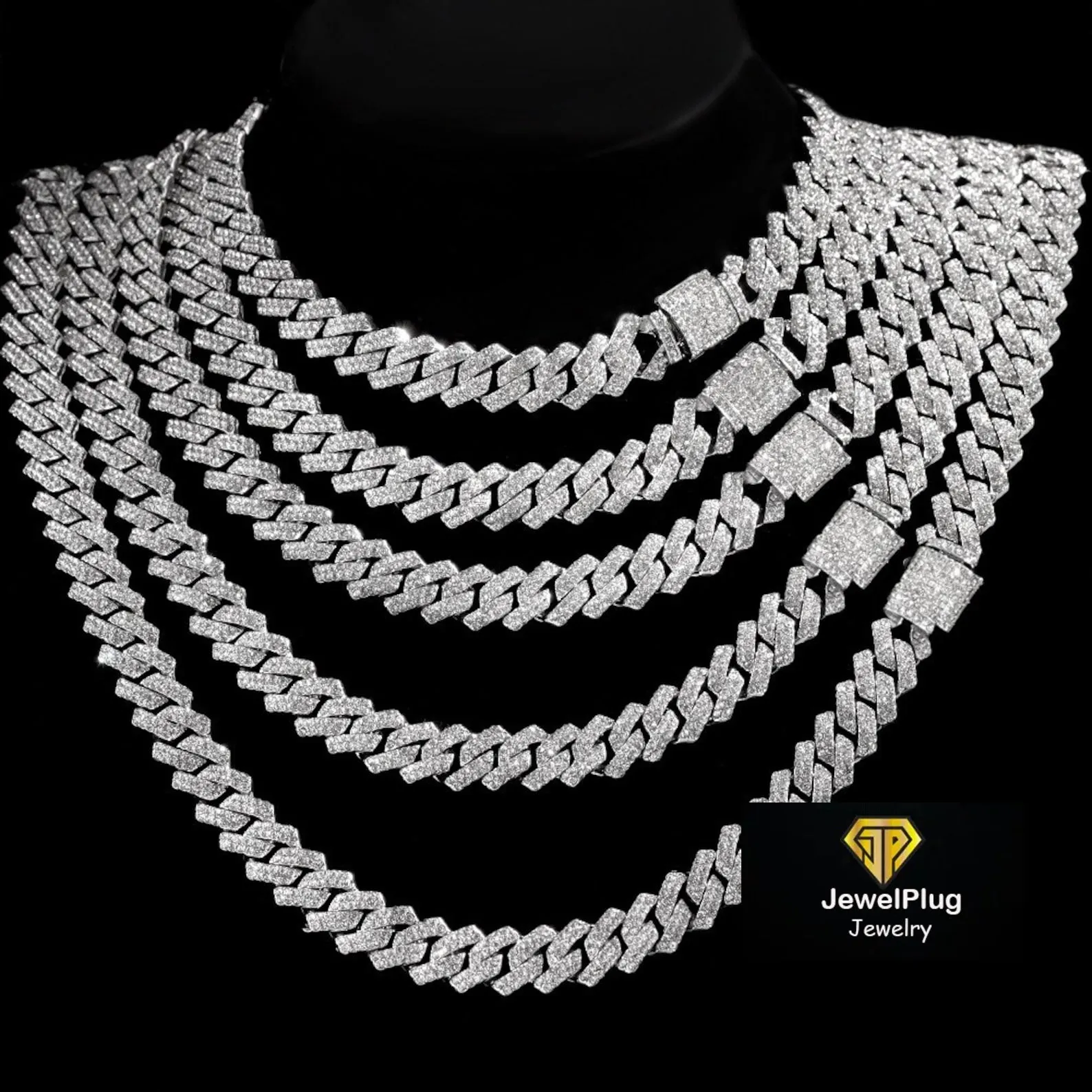 Miami Cuban Link Chain Moissanite Cuban Chain Iced Out Chain | Jewelry ...