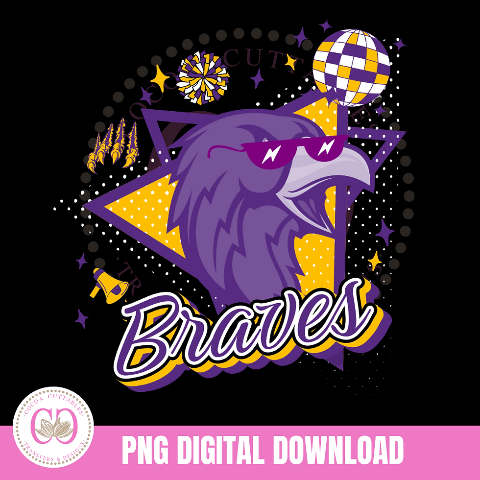 Braves Bravehawk Mascot College HBCU Retro Mascot Tshirt Designs ...