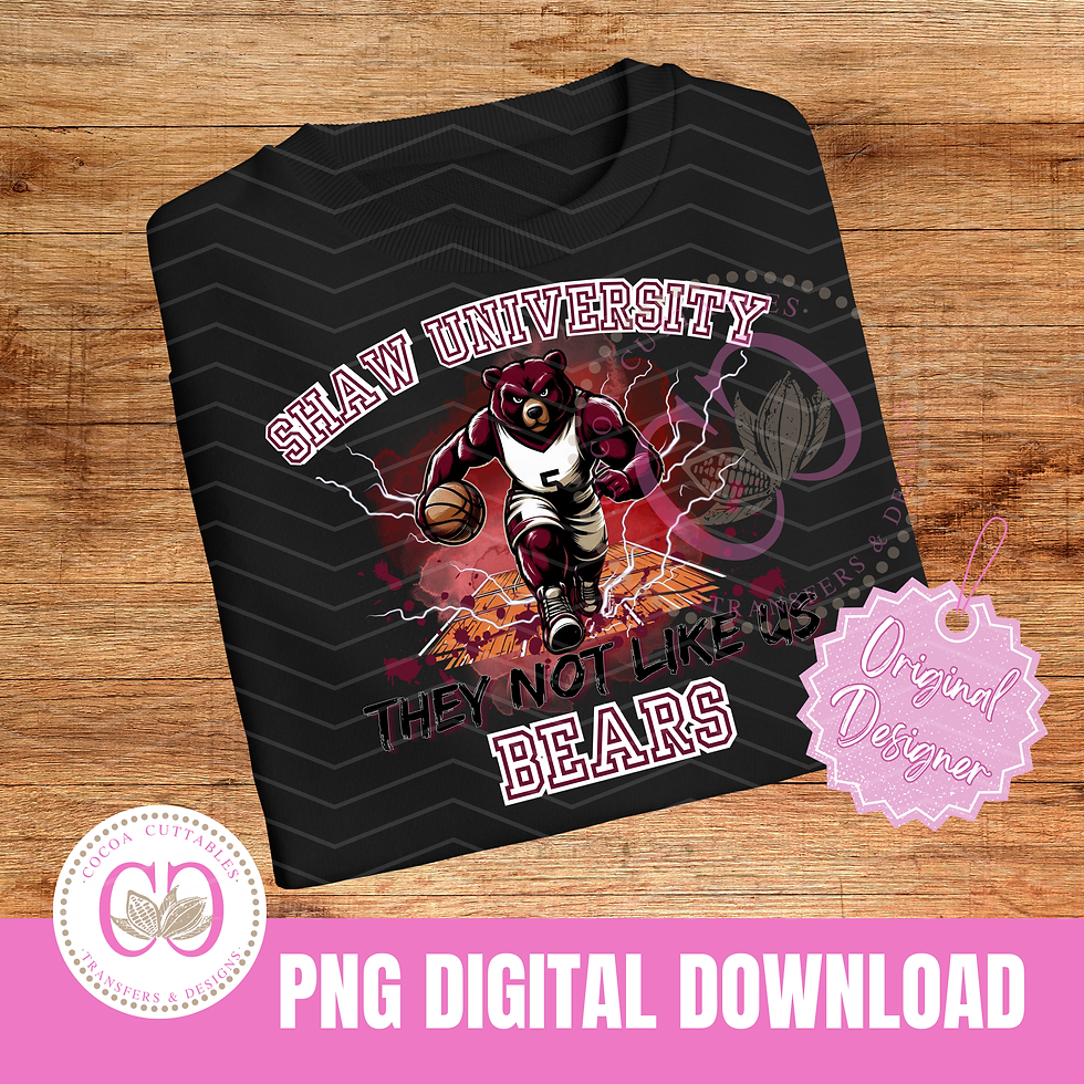 Shaw University Bears Basketball HBCU College Mascot Digital PNG File ...