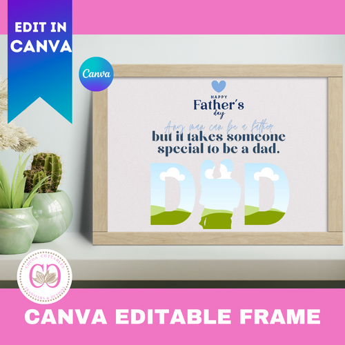 DAD Frame Special Dad Quote Editable Canva Digital File | Cocoa Cuttables