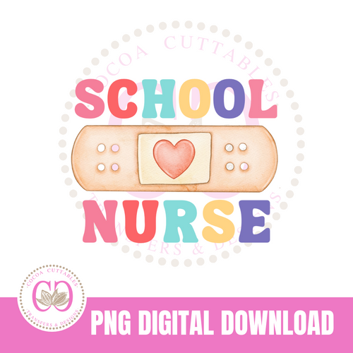School Nurse Design Digital PNG File | Cocoa Cuttables