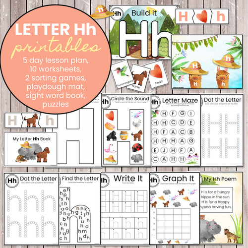 Letter H Printables | Wander and Grow