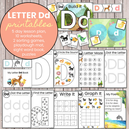 Letter D Printables | Wander and Grow